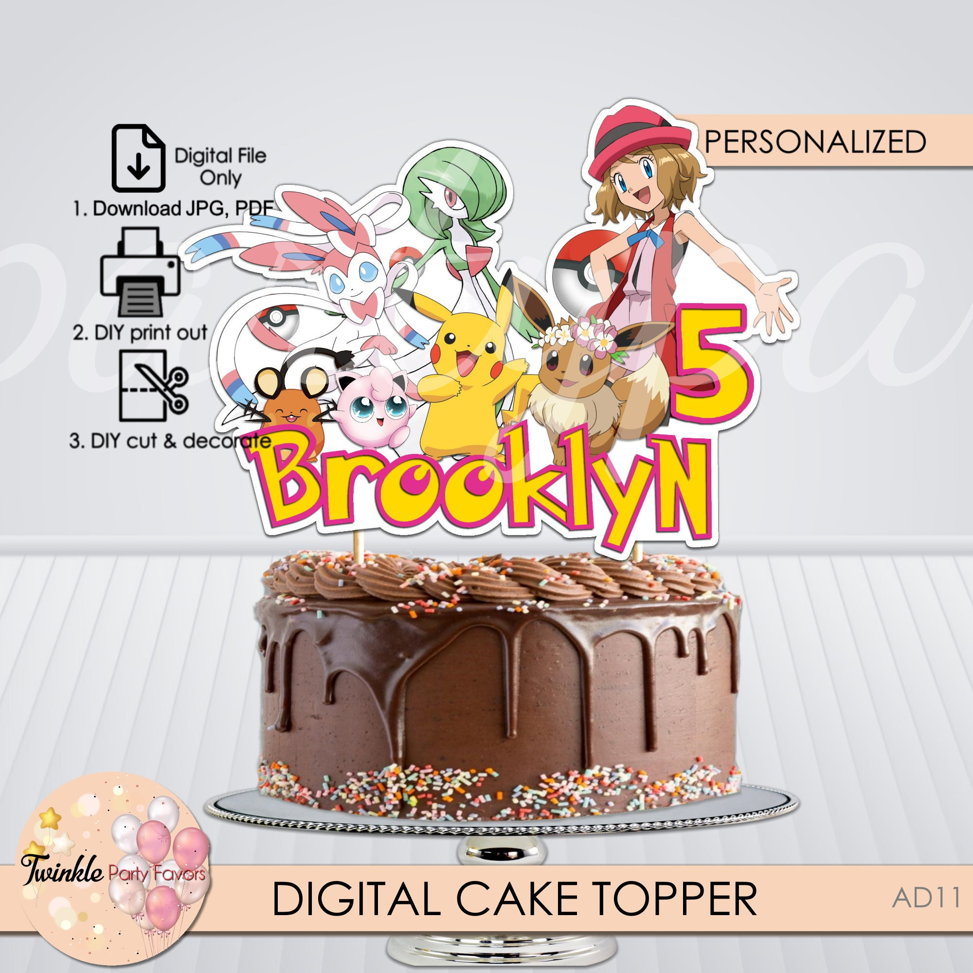 Pokemon Happy Birthday Cake