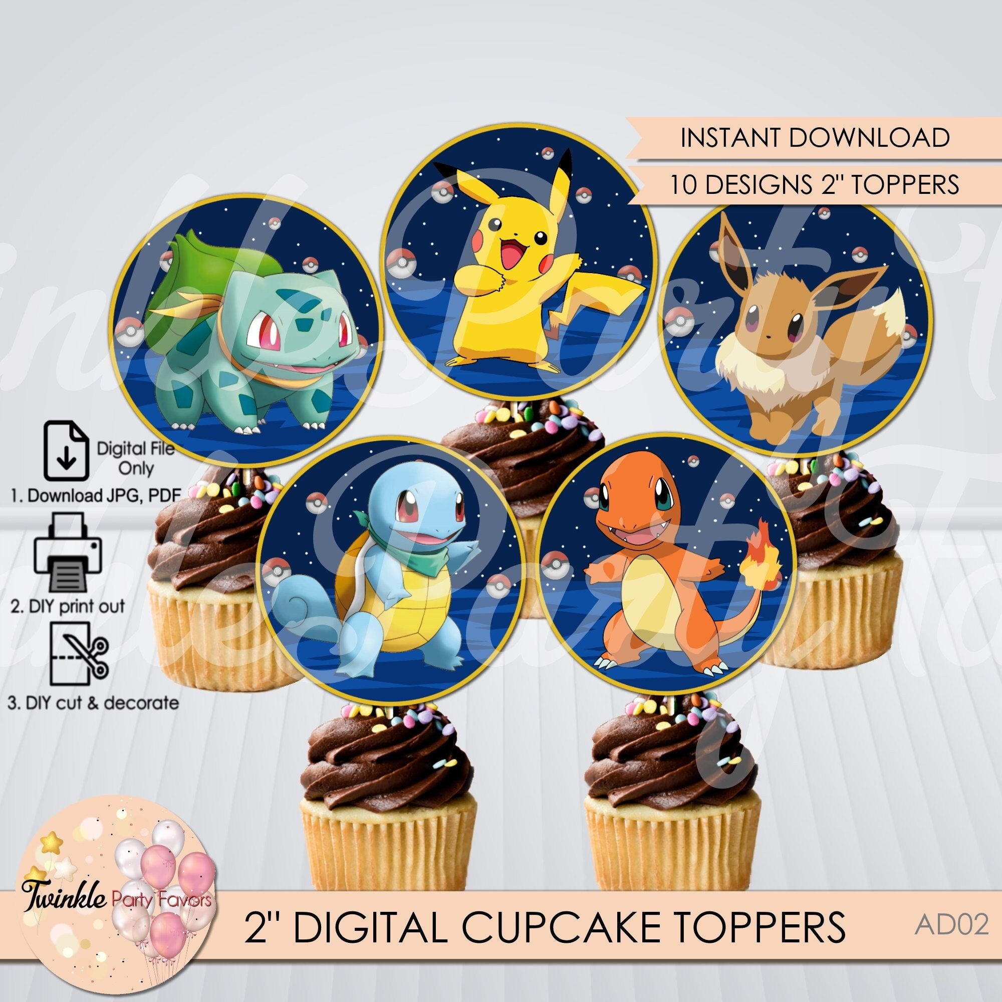 Pikachu Cupcake Toppers