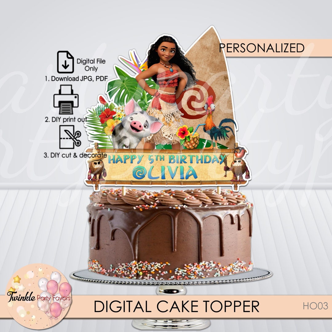 Moana Cake Topper, Digital File Only - Etsy