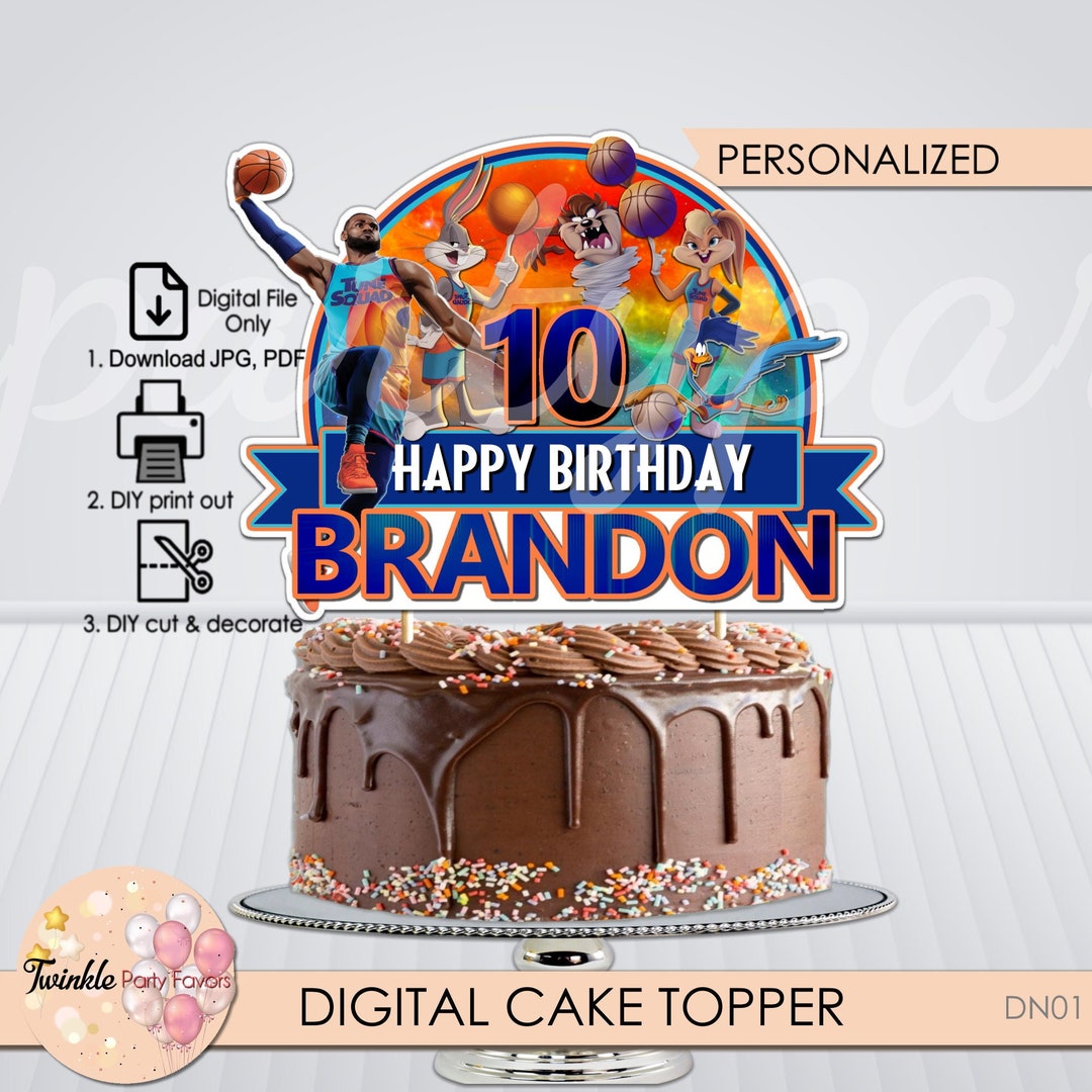 Space Jam Cake Topper, Space Jam Topper, Space Jam Birthday, Basketball ...