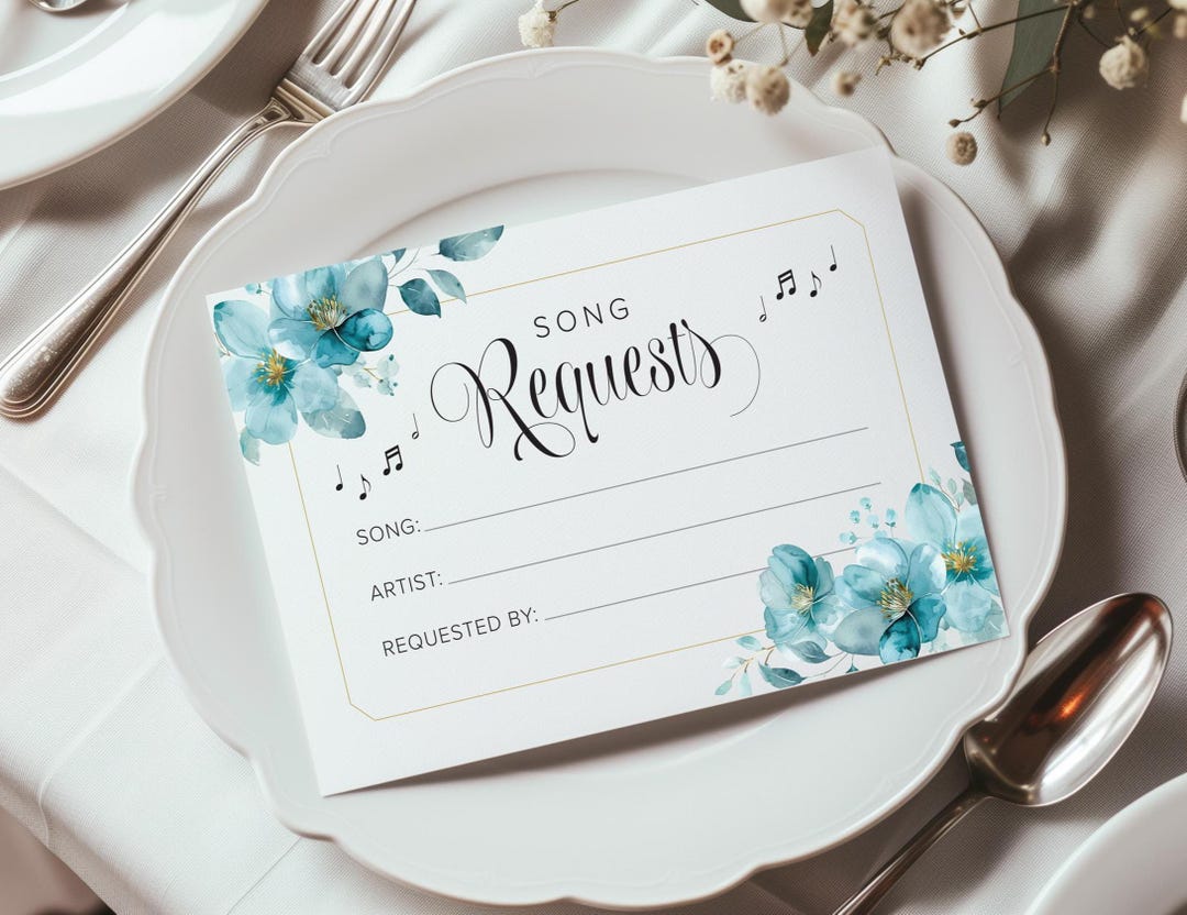 Song Request Card – Bridal Shower Printable – Wedding Shower Game – 4x6 ...