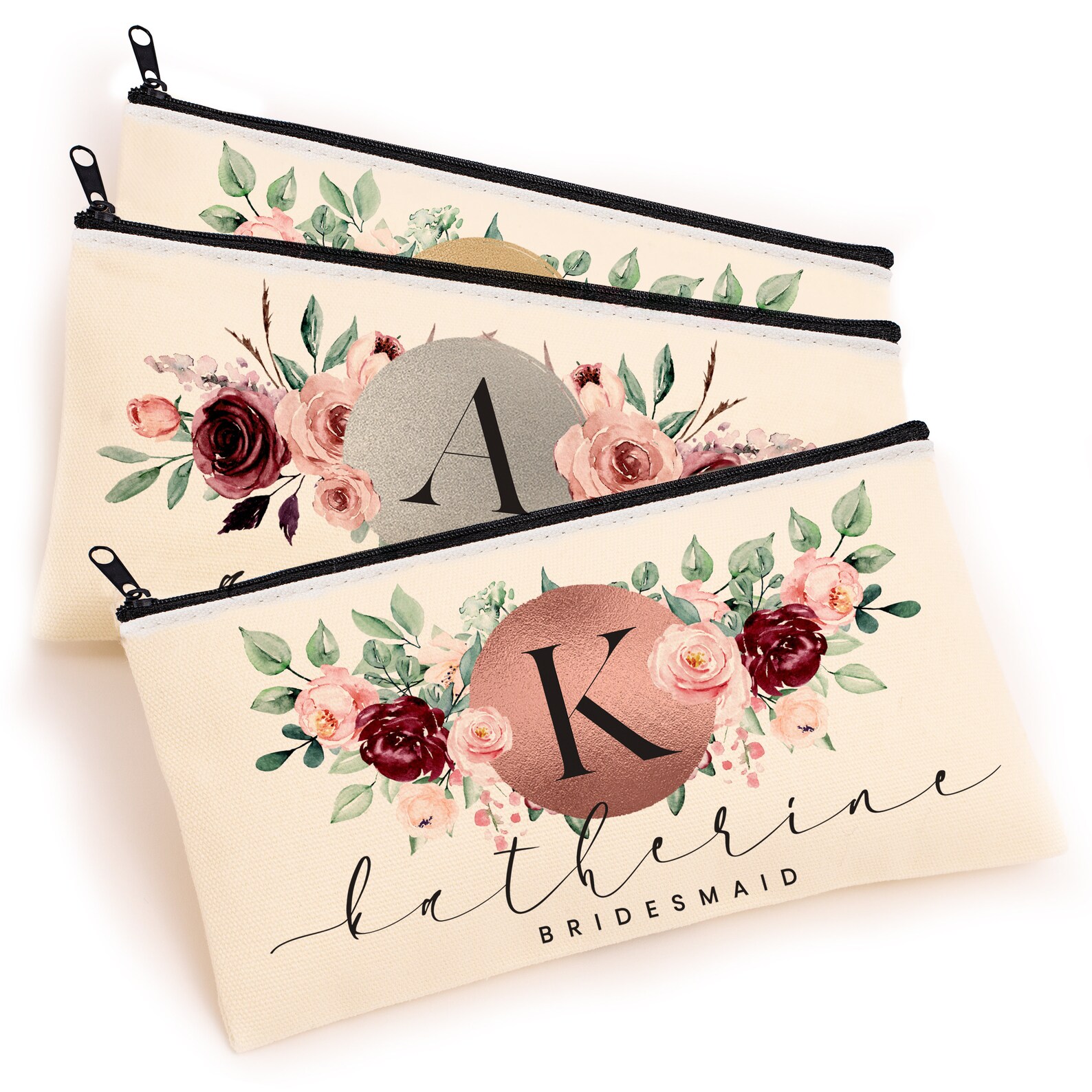 Personalized Canvas Makeup Bag Custom Gift Case For Bridesmaid | Etsy