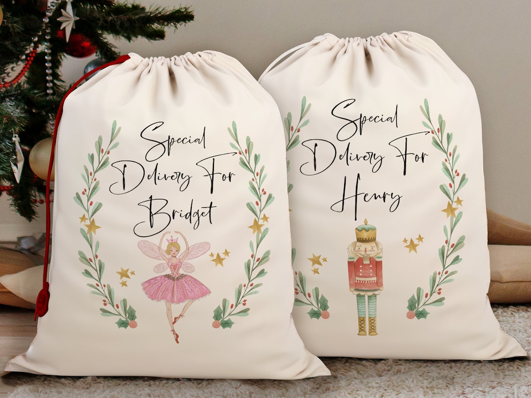 Personalized Christmas Bag for Kids Christmas Gift Bags, Large Santa ...