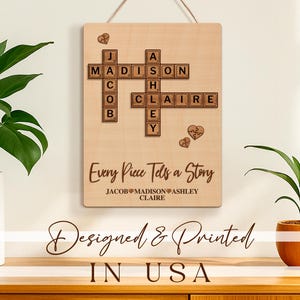 Personalized Family Puzzle Sign for Family Gift, Custom Family Name ...