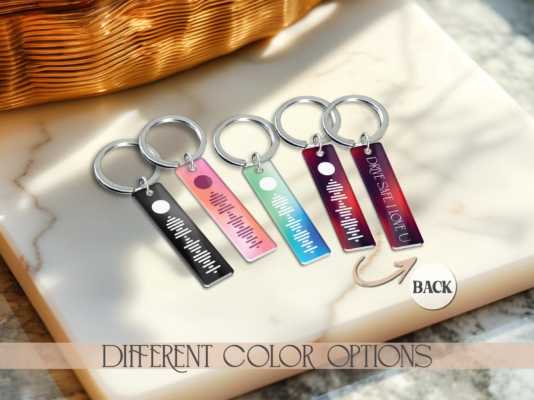 Personalized Music Keychain for Couple Gift Scannable Keyring ...