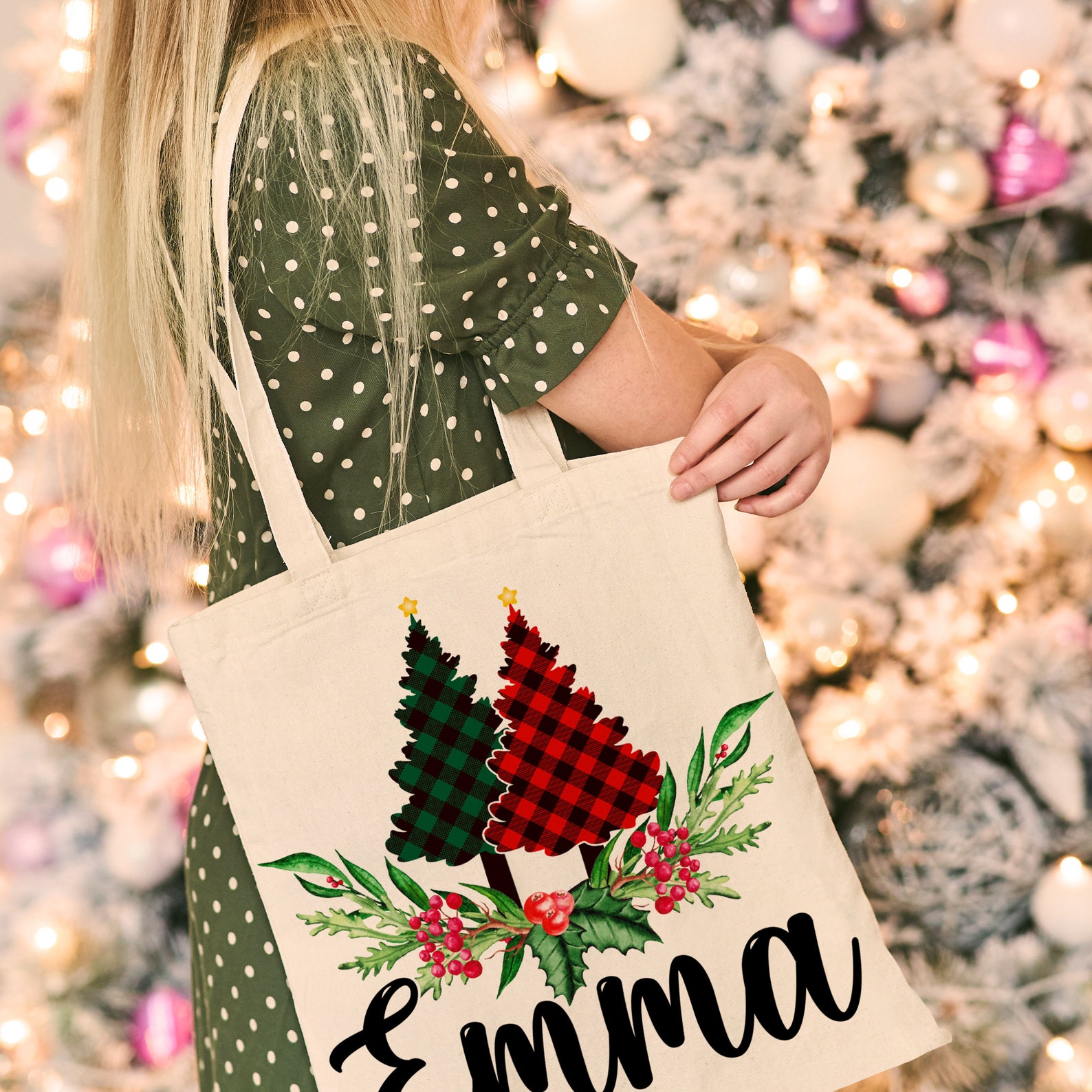Personalized Christmas Tote Bags Custom Xmas/noel Totes Bag | Etsy