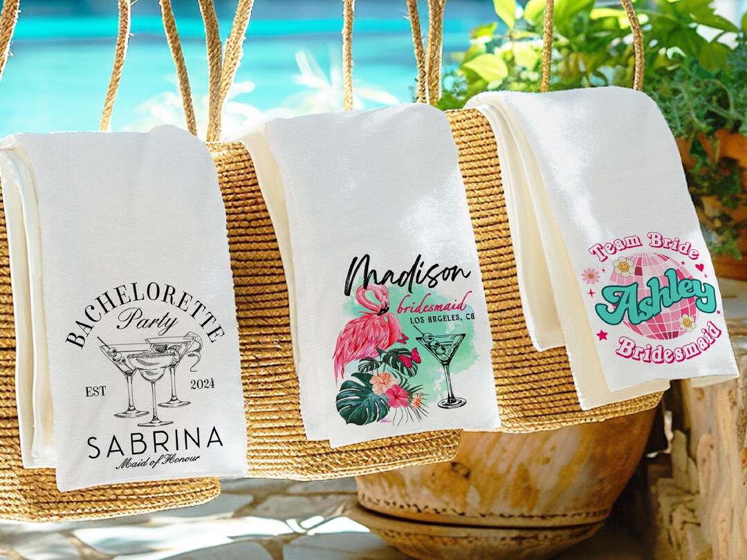 Personalized Hair Towel for Summer Gift for Bachelorette Party Gift for ...