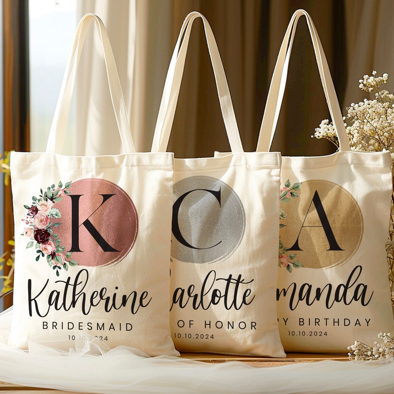 Initial Tote Bag - Etsy