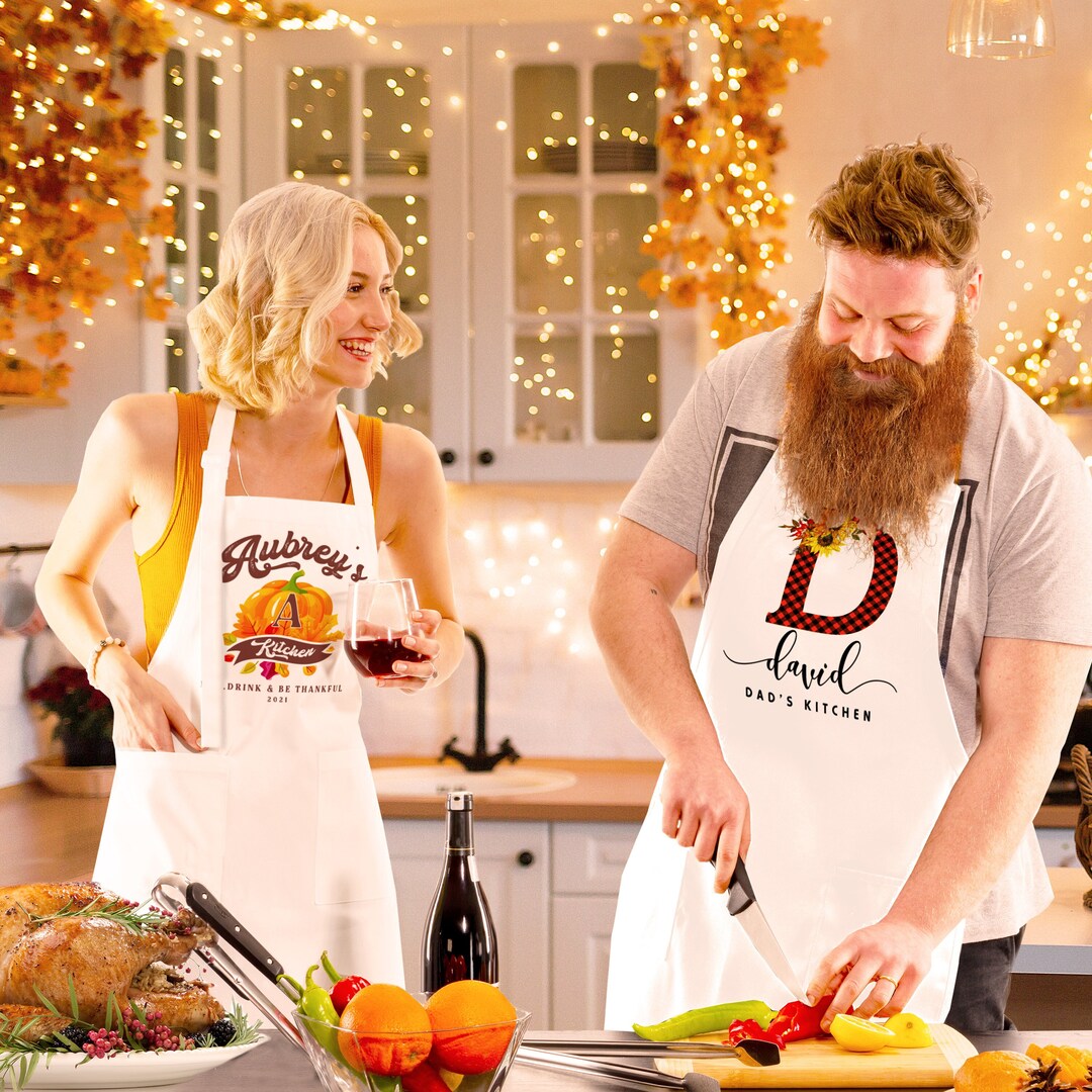 Personalized Apron W/pocket, Thanksgiving Gifts, Customized Pumpkin ...