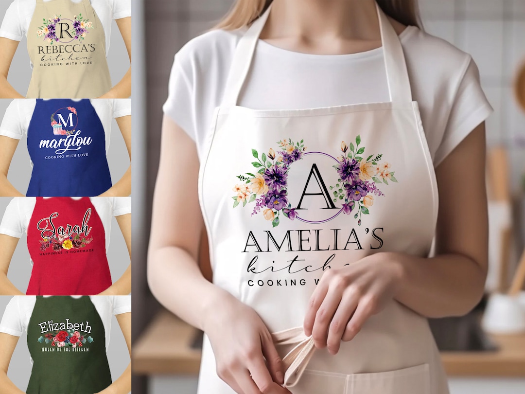 Personalized Apron for Women Gifts, Custom Family Apron Cooking Gift ...