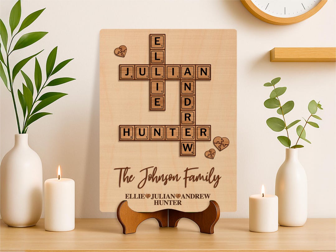 Personalized Family Puzzle Sign for Family Gift, Custom Family Name ...