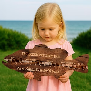 Personalized Fish Ruler for Fathers Day Gift From Kids, Fishing Gift ...