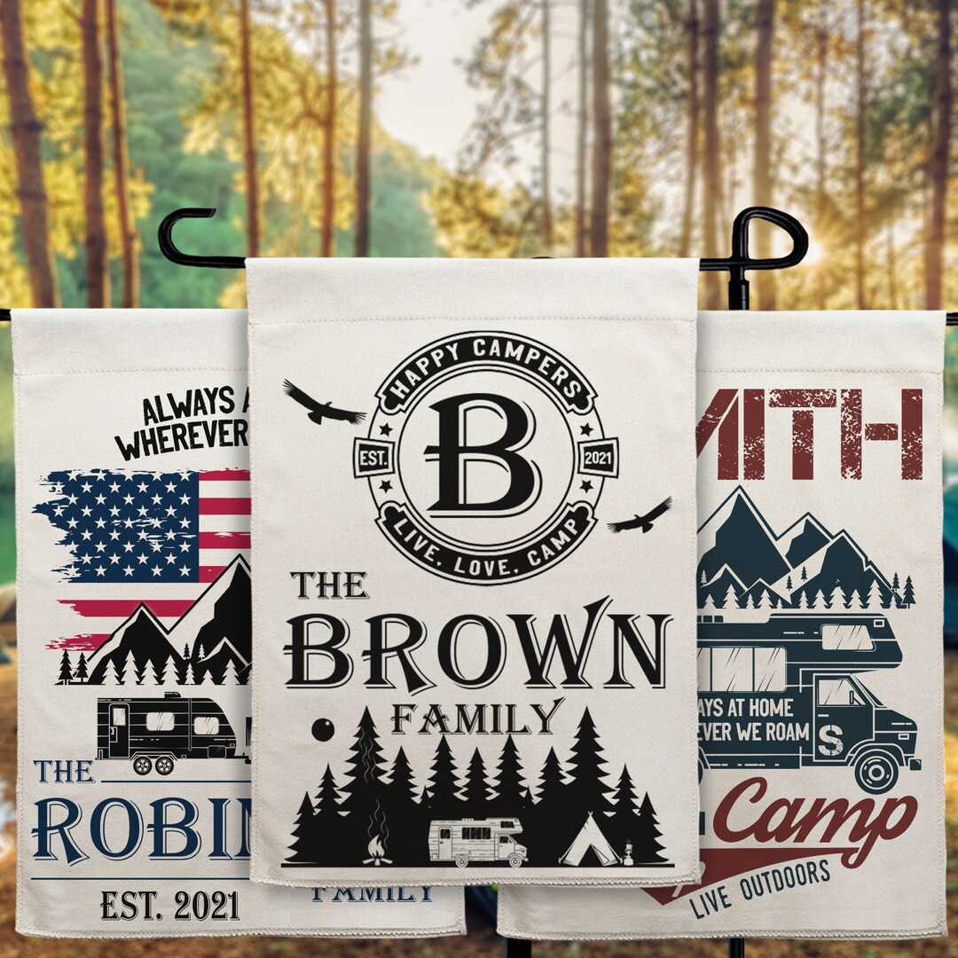 Personalized Camping Flag for Campground Garden Flag Camper Sign ...