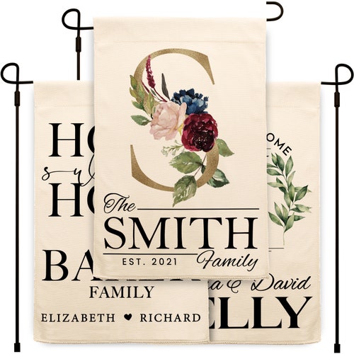 Initial House Flag Personalized Garden Flag Farmhouse - Etsy