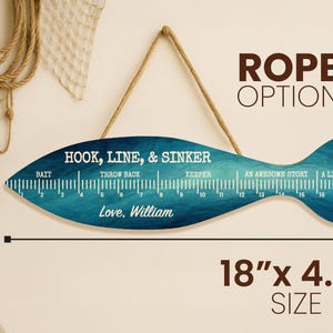 Personalized Fish Ruler for Fathers Day Gift From Kids, Fishing Gift ...