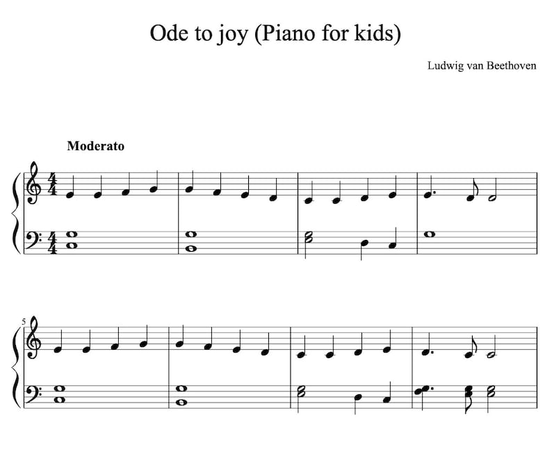 Ode to Joy (easy Piano) - Beethoven - Piano Sheet Music Download ...