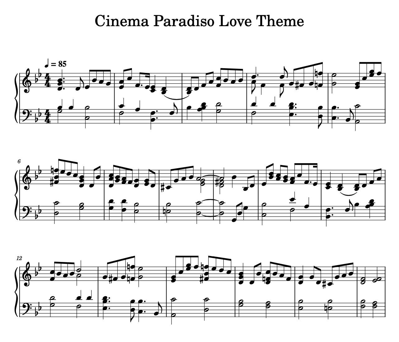 Cinema Paradiso - Love Theme - Piano Sheet Music Download - Origianl ...