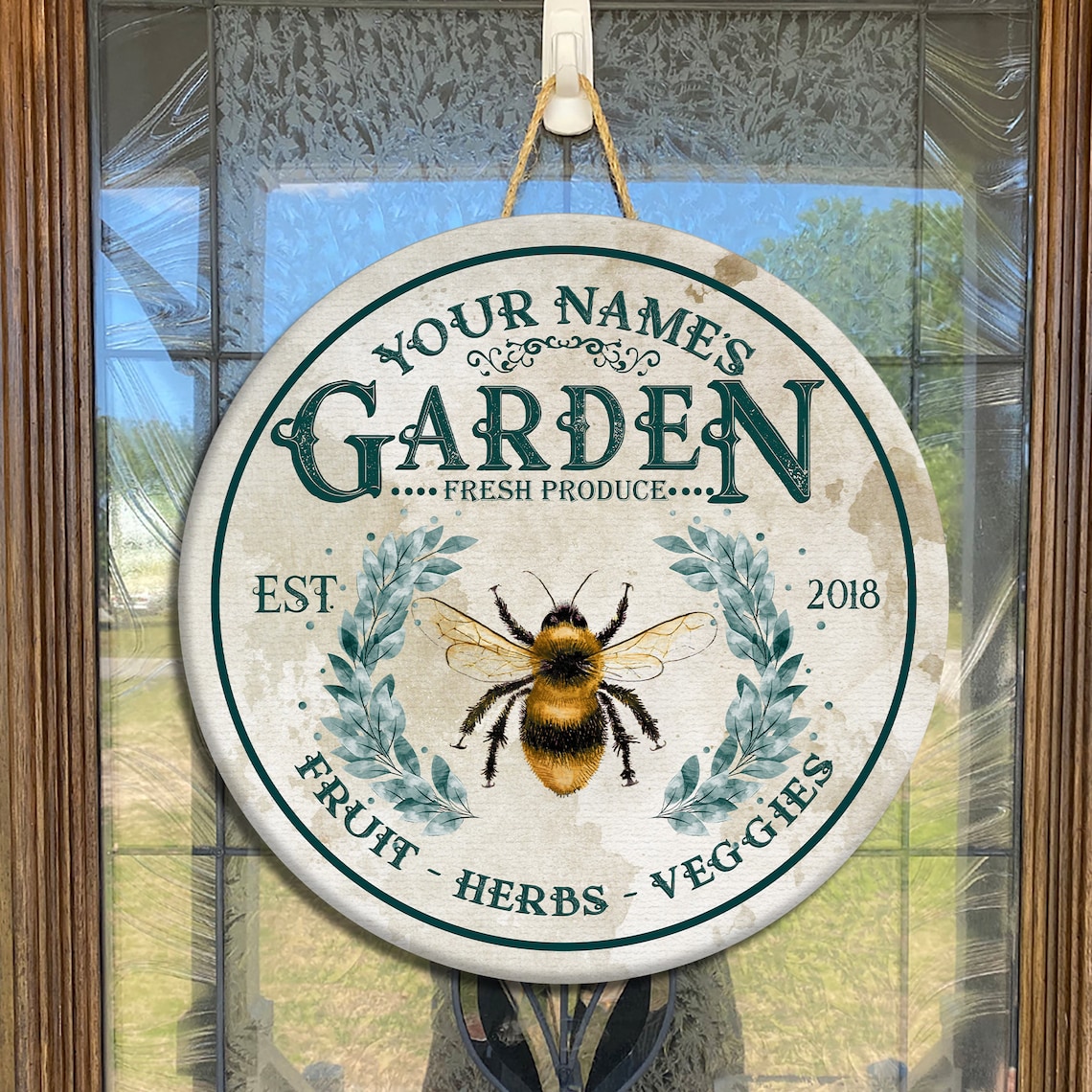 Custom Bumble Bee Garden Sign Herbs and Veggie Garden Wood | Etsy