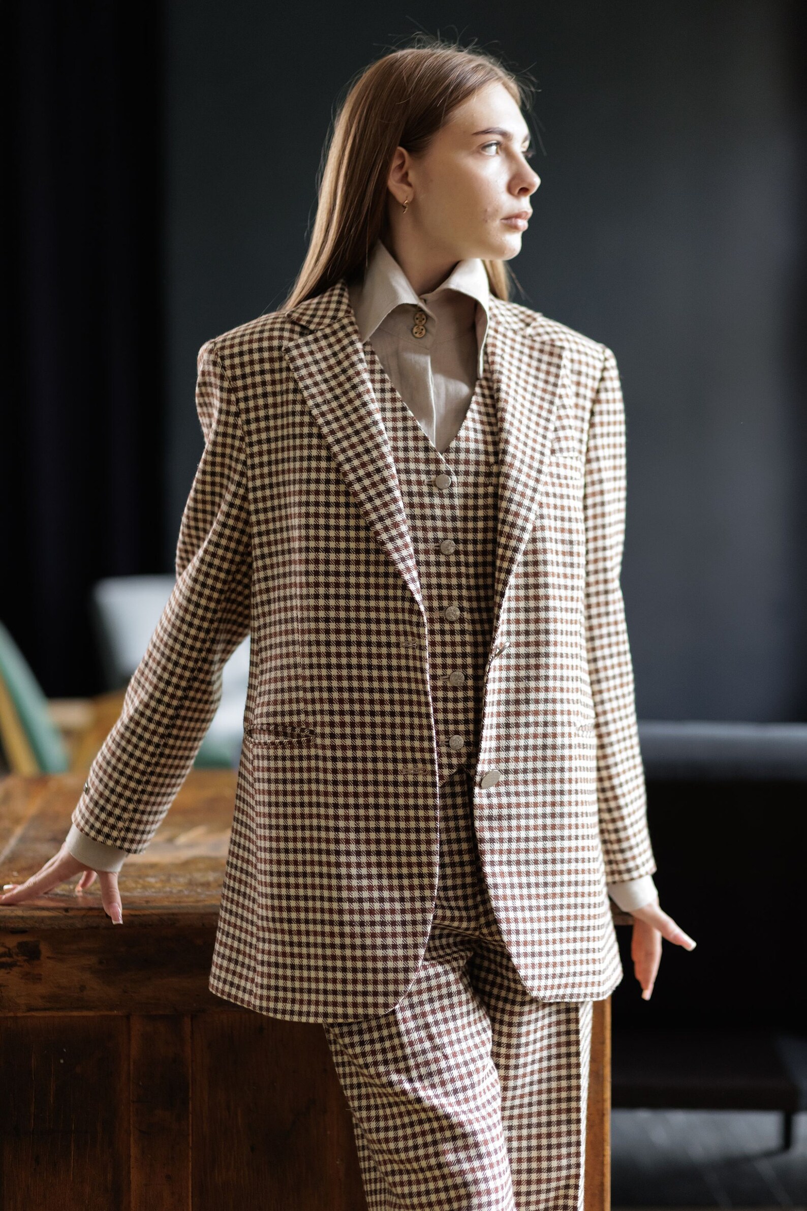 Elegant Jacquard Linen Jacket With Viscose Lining and Unique Details - Etsy