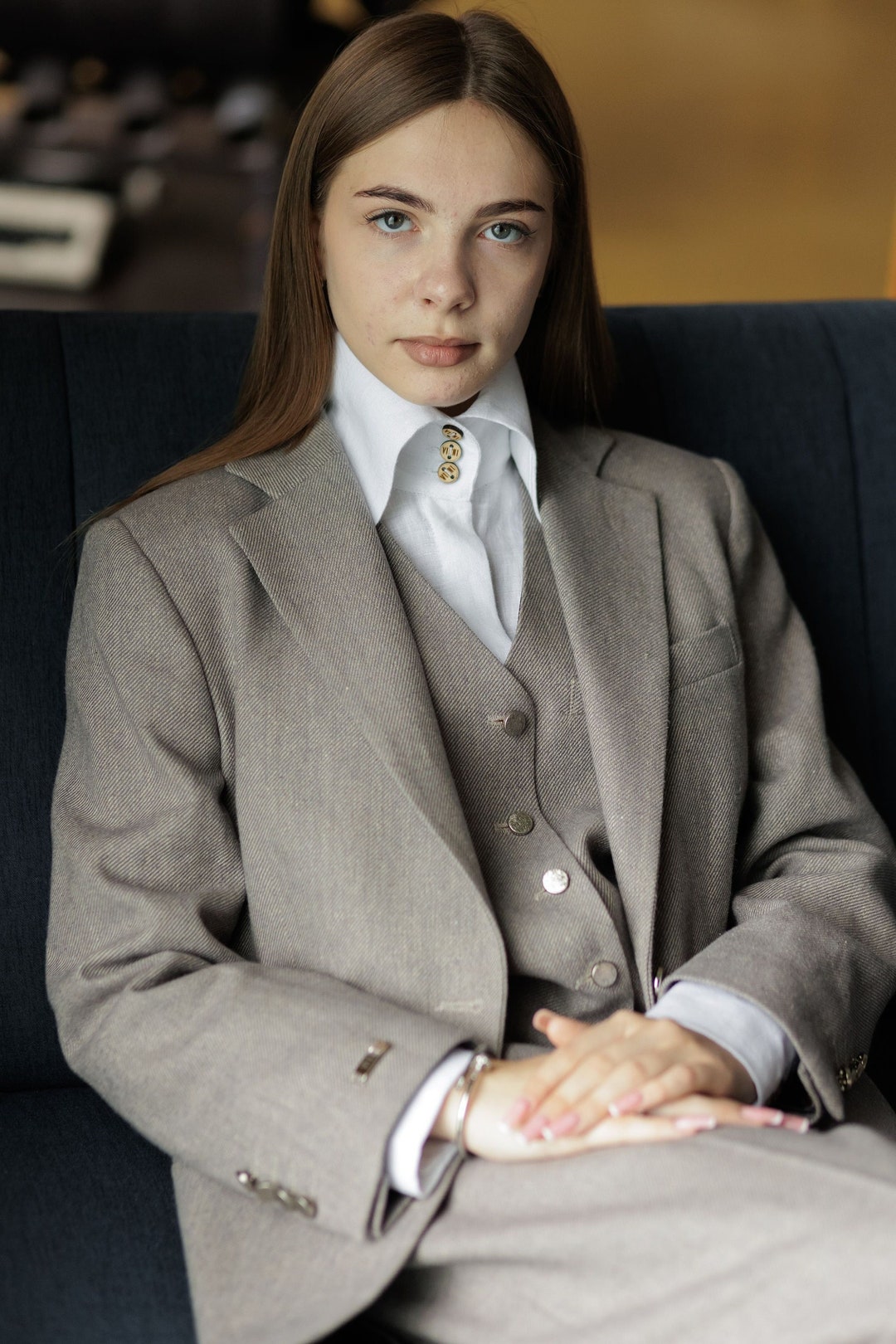 Damen Herbst Jacke, Leinen Blazer für Frauen, Herbst-Outfits, Damenmode ...