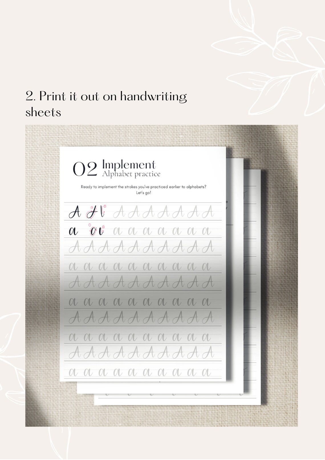 Modern Calligraphy for Beginners - Practice Sheet - Digital Download ...