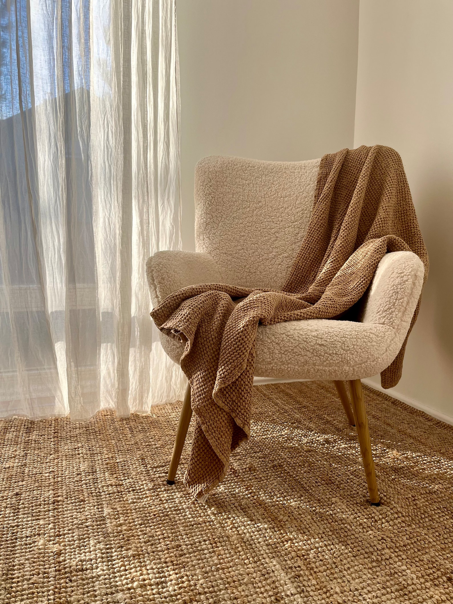 Sage Green Linen Throw Blanket: Waffle Texture, Organic Cotton Blend - Etsy