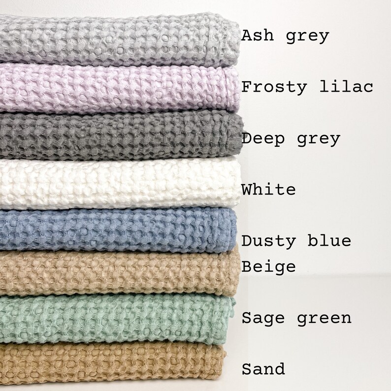 Waffle Linen Blanket in Light Grey. Linen Throw Blanket in in | Etsy