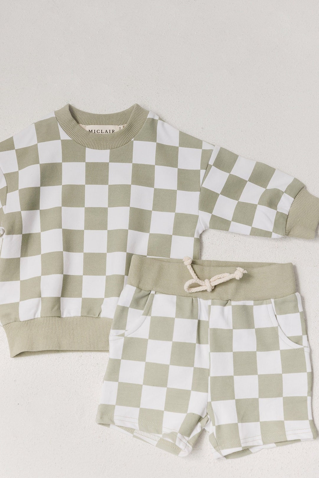 Checkered Baby Boy Clothing Set. Unisex Baby 2 Piece Clothing Set. Baby ...