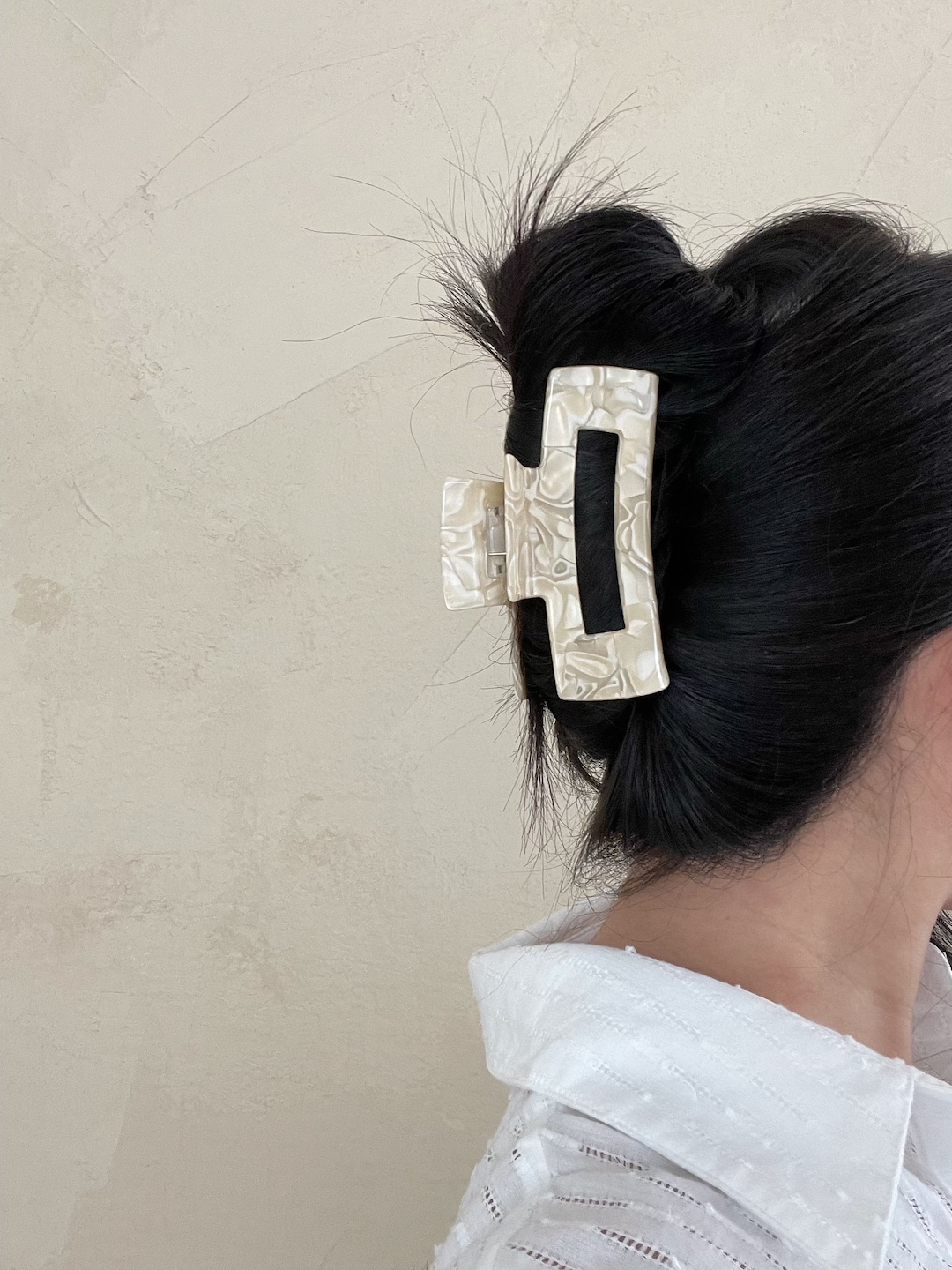 10.5 CM Hair Claw Clips. Large Beige Hair Claws. Tortoise Hair Claws ...