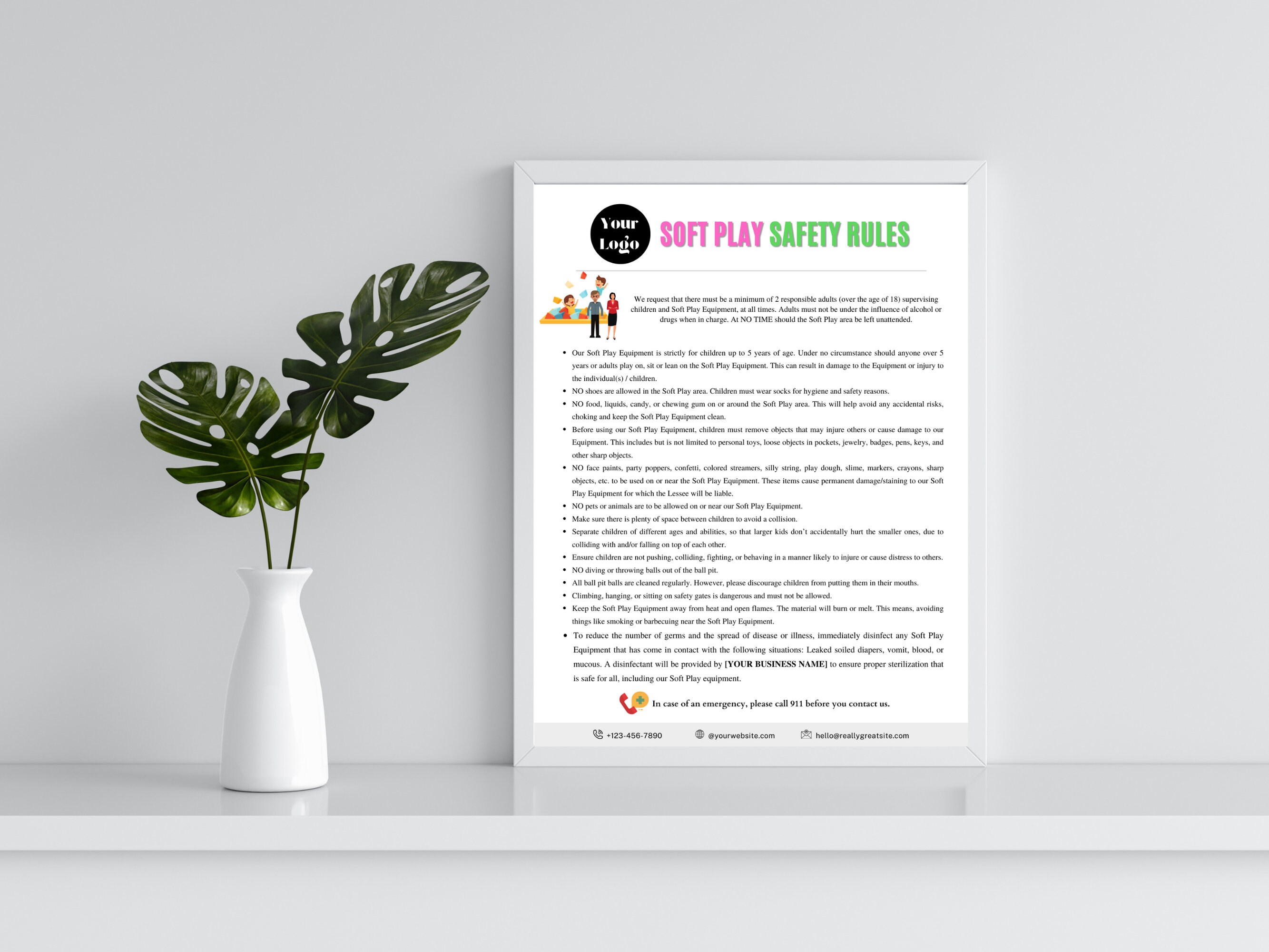 Soft Play Rules Sign, Soft Play Equipment Safety Rules Sign, Soft Play ...