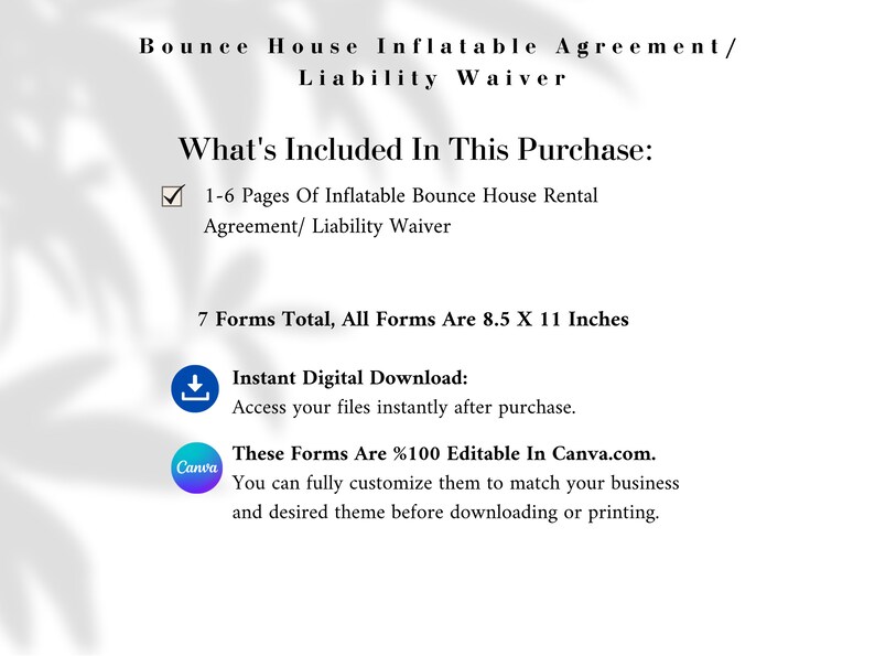 Inflatable Bounce House Rental Agreement, Bounce House Rental Contract ...