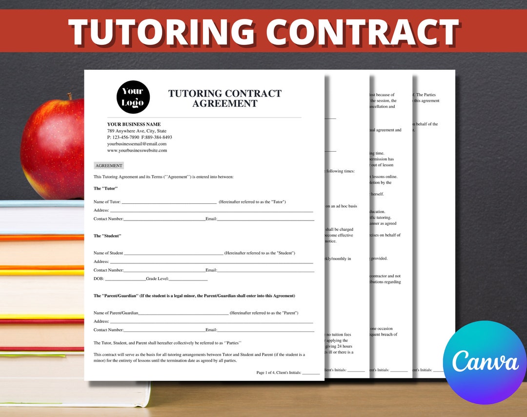 Tutoring Contract Agreement Template, Tutor Contact, Private Tutoring ... Tutoring Contract Agreement Template, Tutor Contact, Private Tutoring ...