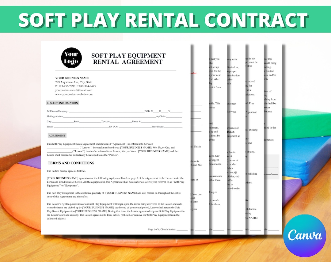 Soft Play Rental Contract Agreement, Soft Play Equipment Rental ...