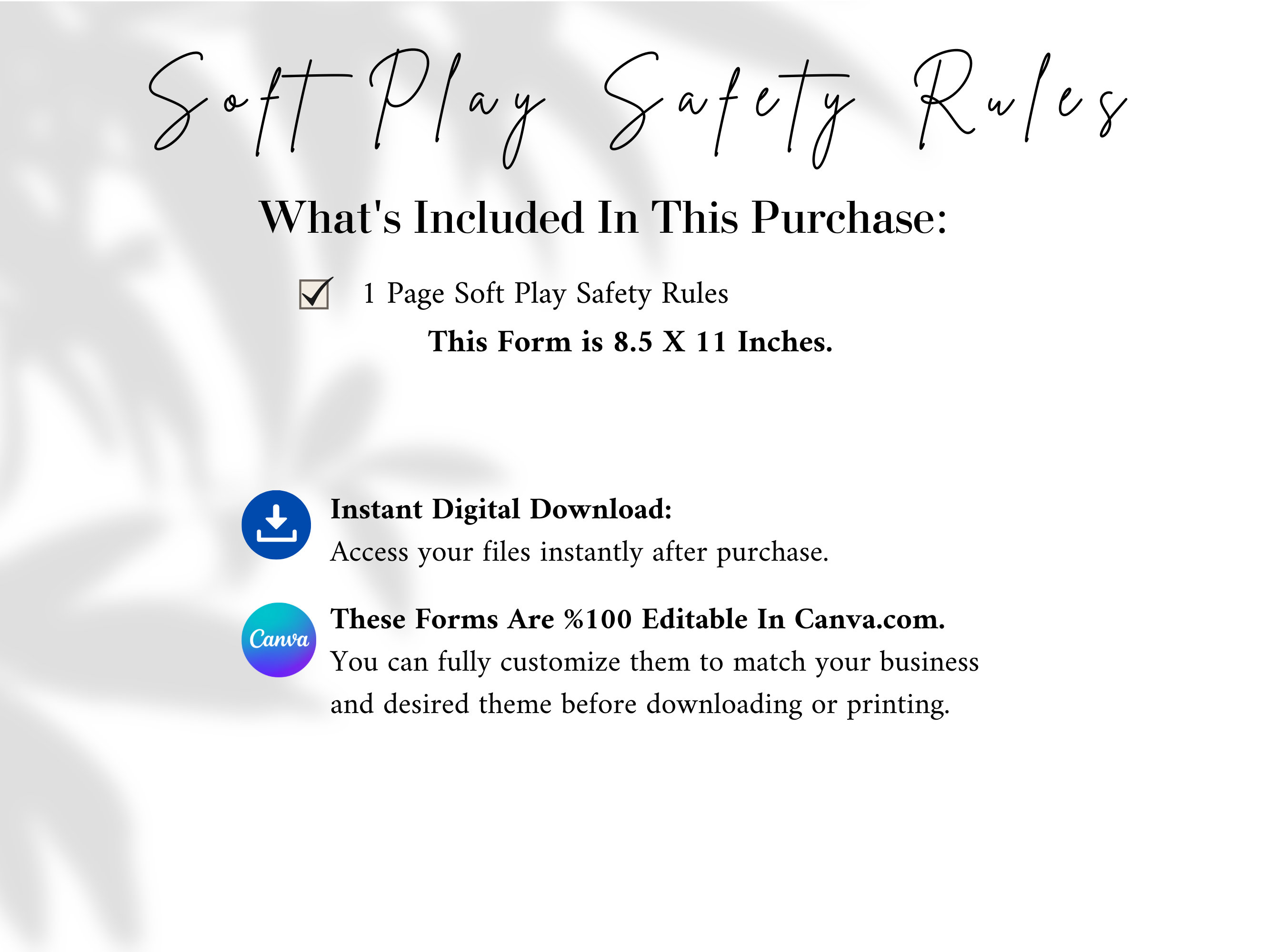 Soft Play Rules Sign, Soft Play Equipment Safety Rules Sign, Soft Play ...