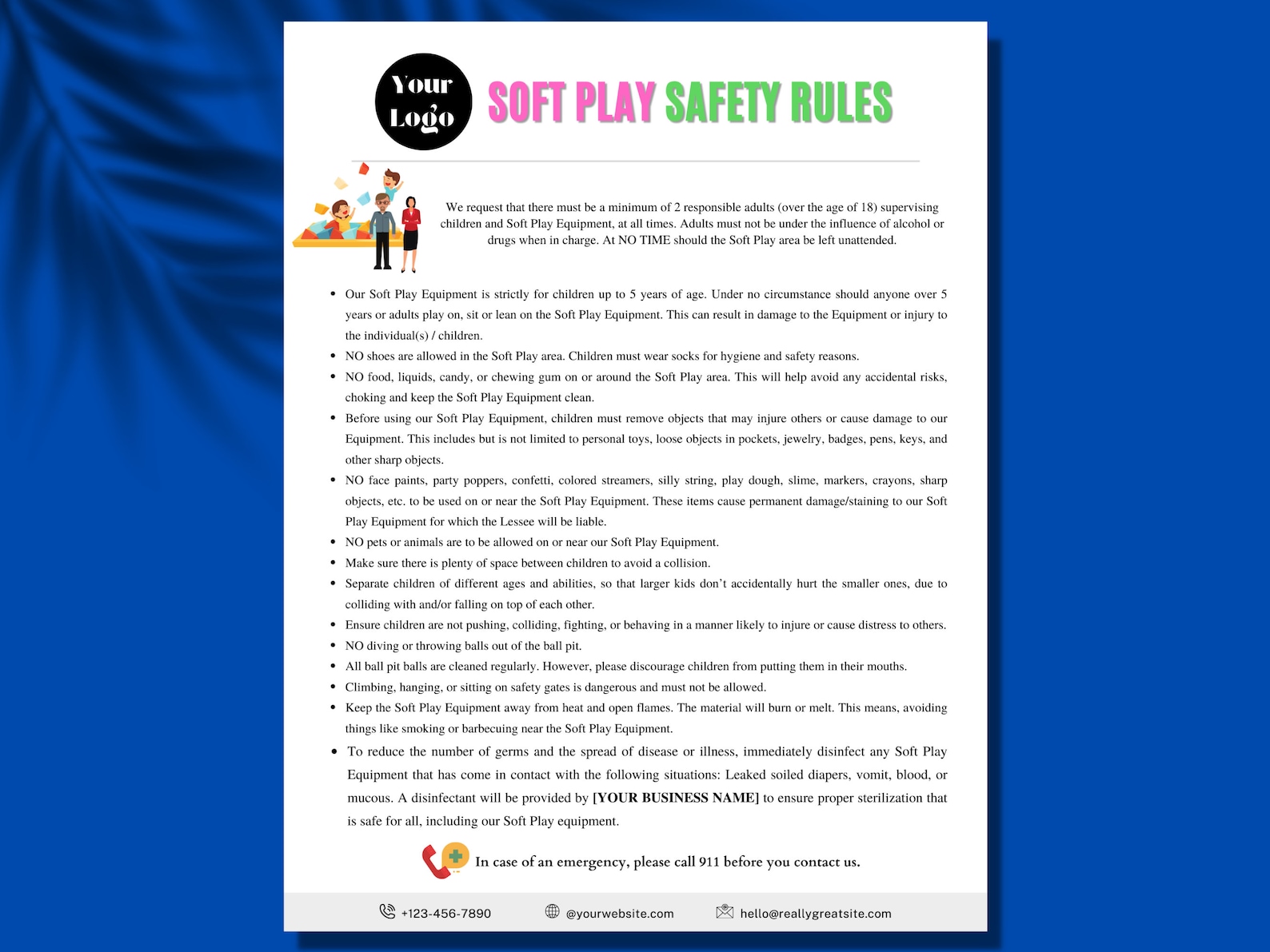 Soft Play Rules Sign, Soft Play Equipment Safety Rules Sign, Soft Play ...