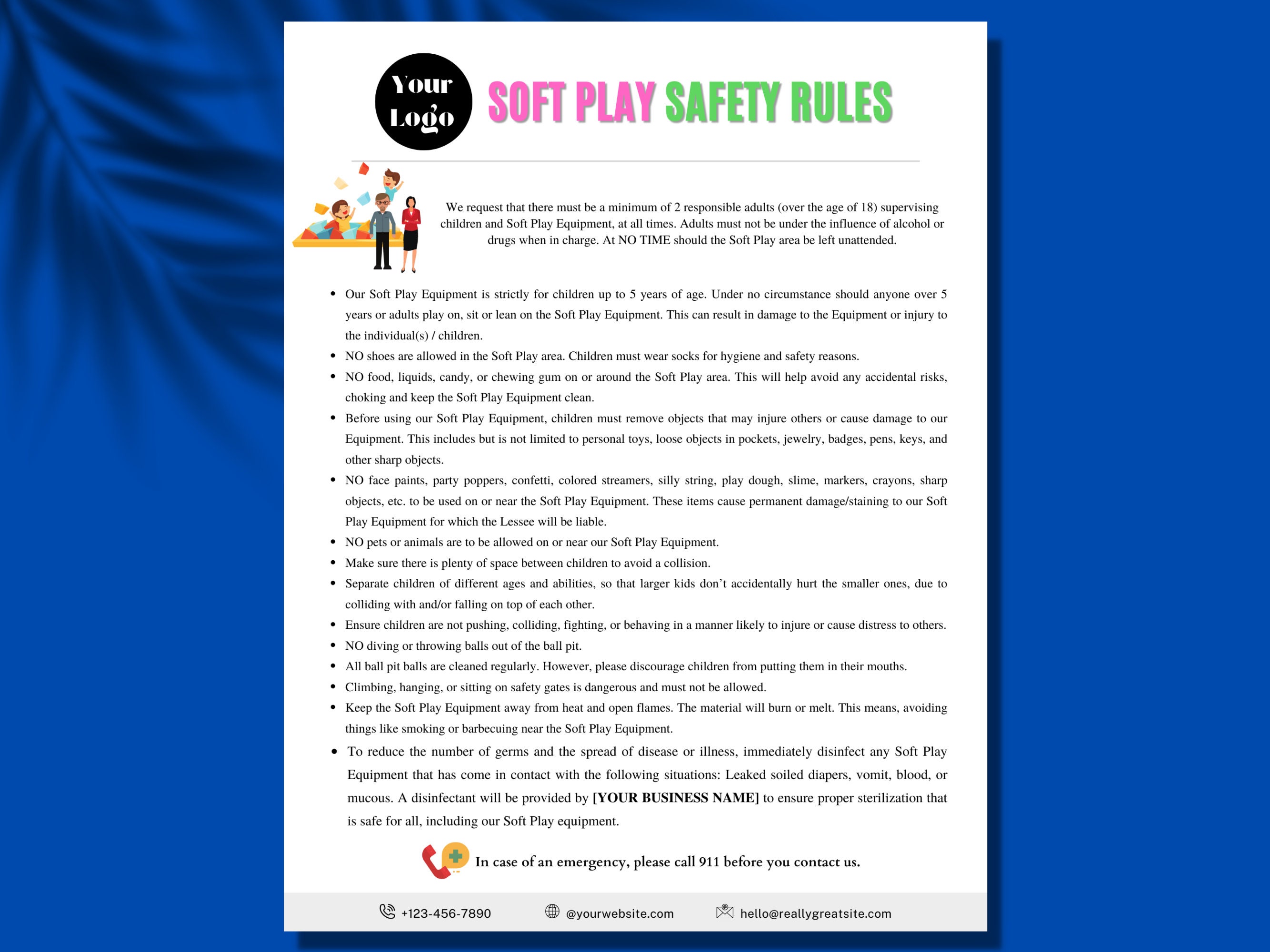 Soft Play Rules Sign, Soft Play Equipment Safety Rules Sign, Soft Play ...