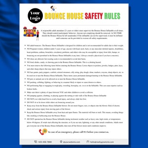 Bounce House Rules, Inflatable Safety Rules, Bounce House Safety Rules ...