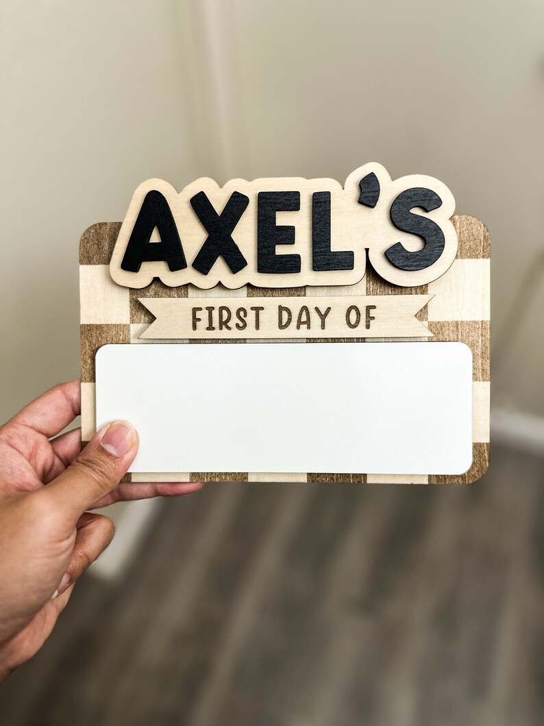 Checkered First Day of School Sign | Interchangeable Names | Back to ...
