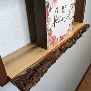 Rustic Hanging Ladder Shelf 1, 2, or 3 Shelves With or Without Live ...