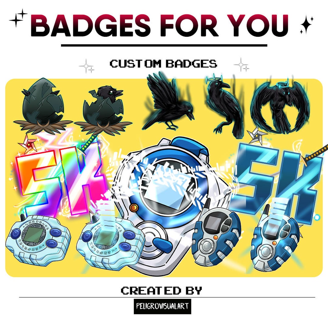 Custom Twitch Badges, Custom Sub Badges Twitch, Twitch Badges Custom ...