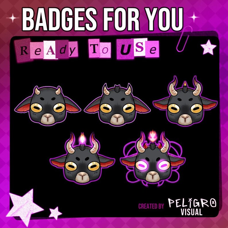Baphomet Twitch Sub Badges: Goth Streamer Channel Points (PNG) - Etsy