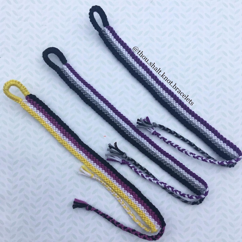 Knotted Pride Flag Bracelets With Braided Ties Rainbow Lgbtq | Etsy