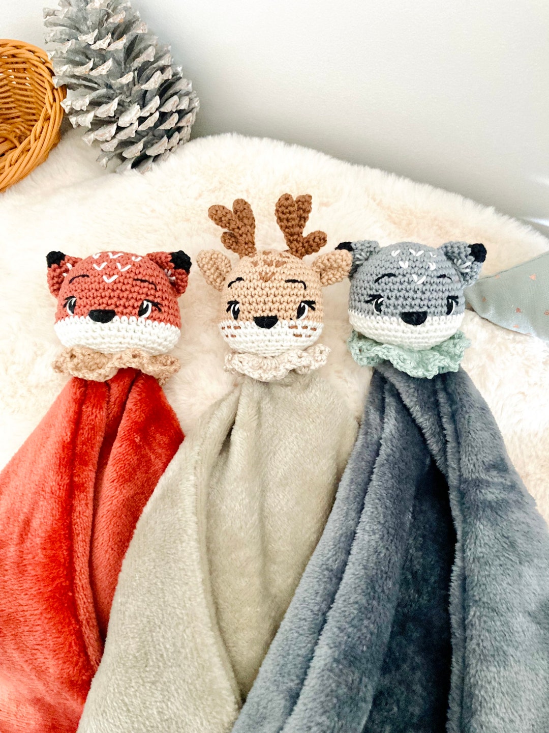 Very Soft Cuddly Toy Fox Deer Wolf Bear Crochet Birth Gift, Crochet ...