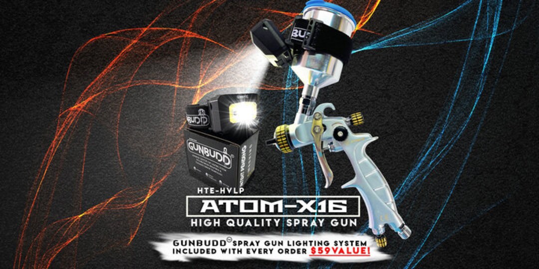 HVLP ATOM Mini X16 Auto Spray Gun W/ Gunbudd® Ultra Lighting System - Etsy