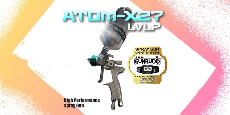 ATOM X27 Professional Spray Gun MP LVLP Solvent/waterborne W/ Gunbudd ...
