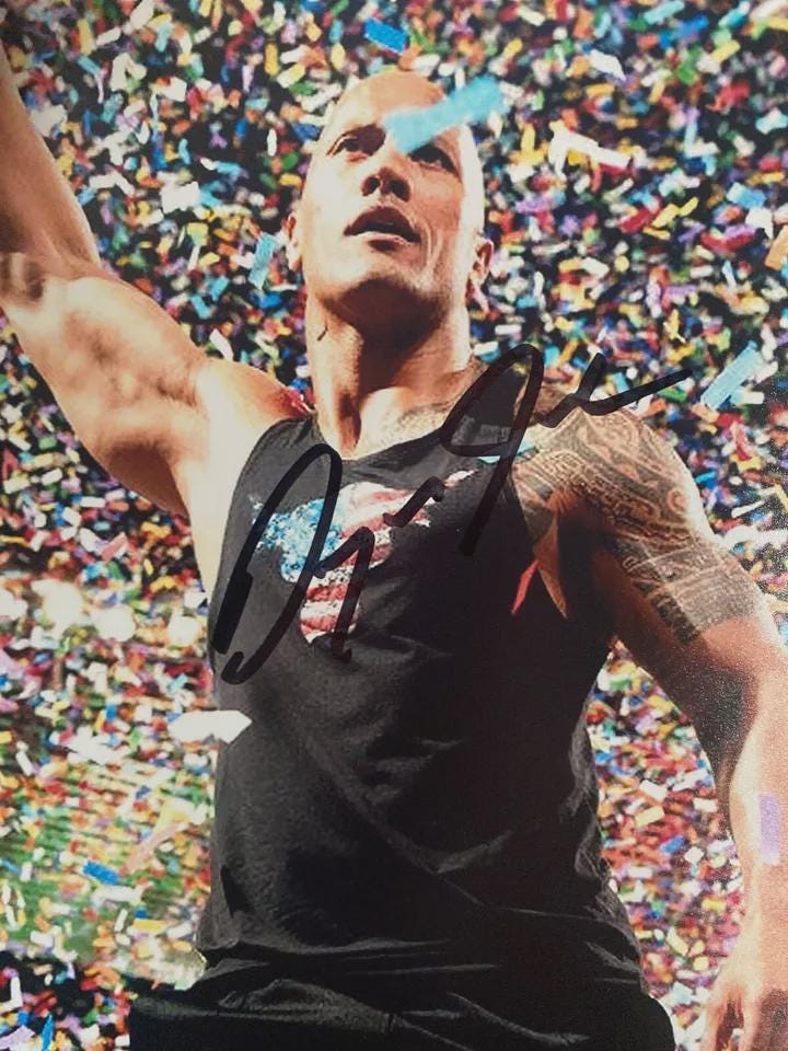 Dwayne Johnson the Rock Signed Autographed 8x10 WWF WWE -- COA - Etsy