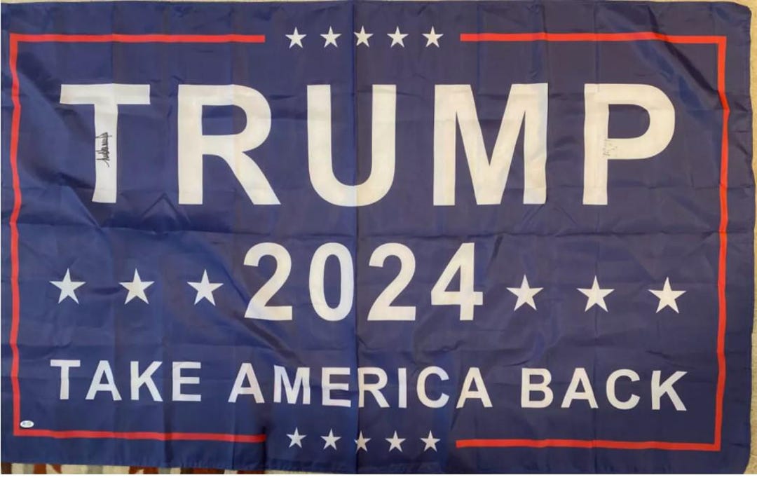 Donald Trump Signed AUTOGRAPHED MAGA Flag COA - Etsy