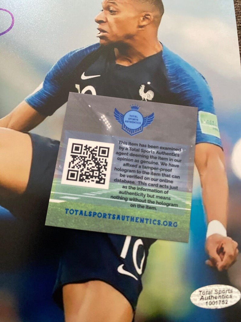 Kylian Mbappe PSG France Autographed Signed 8x10 Photo Football MLS W ...