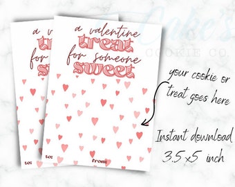 Printable Cookie Card A Treat for Someone Sweet 3.5x5 - Etsy