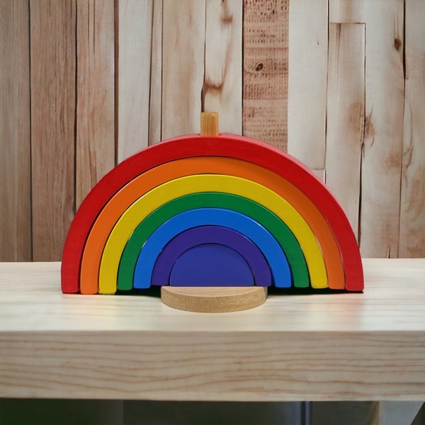 Rainbow Stacking Toy - Etsy